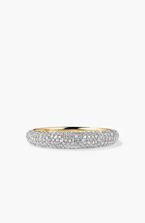 Mejuri Pavé Diamond Thin Dôme Ring