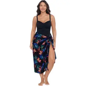 TRIMSHAPER Adjustable Side Tie Tasseled Pareo - Leopard Lily