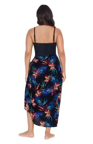 TRIMSHAPER Adjustable Side Tie Tasseled Pareo - Leopard Lily