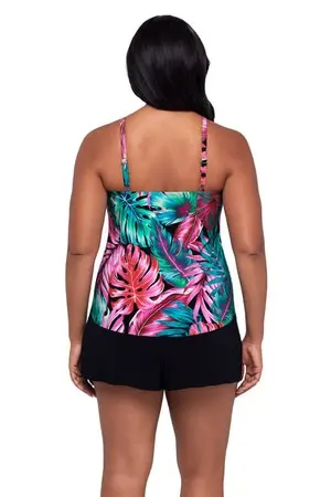 TRIMSHAPER Hank Control Swim Romper With Pockets - Hot Tropics