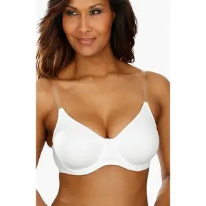 LASCANA Clear Strap Underwire T-shirt Bra - White