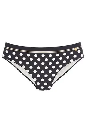 LASCANA Mix Print Bikini Bottom - Black & Ivory