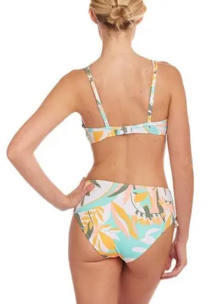 LASCANA Pattern Mid-rise Bikini Bottom - Yellow & White