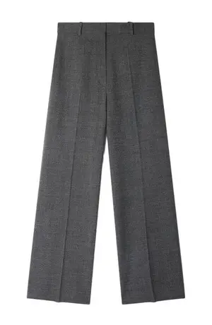 Sandro Straight And Wide Leg Trousers - Light Grey