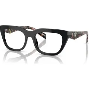 Prada 54mm Irregular Eyeglasses - Black