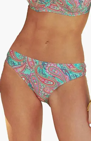 LASCANA Paisley Print Classic Bikini Bottom - Mint Printed