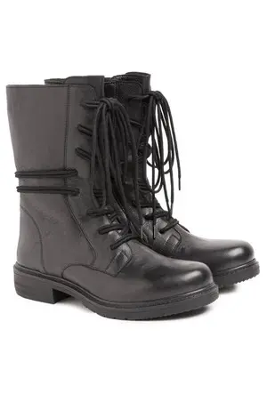 CELTIC & CO. Leather Derby Boots - Black