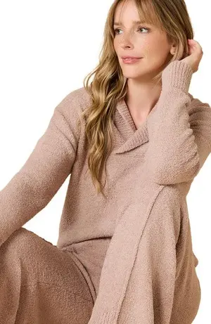 SOFTIES Ultra-marshmallow Shawl Collar With Pintuck Pant