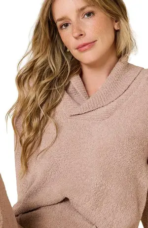 SOFTIES Ultra-marshmallow Shawl Collar With Pintuck Pant