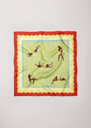 ALAS Bandana Silk Scarf - Print 'bathers'