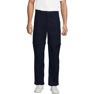 LANDS' END Zip-off Comfort Waist Twill Pants - Radiant Navy