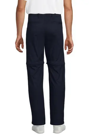 LANDS' END Zip-off Comfort Waist Twill Pants - Radiant Navy
