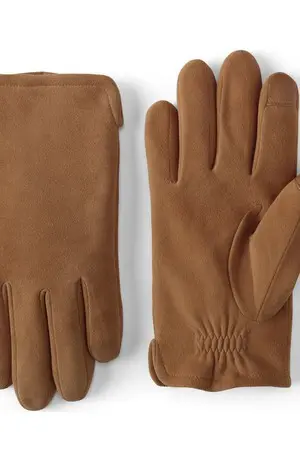 LANDS' END Suede Leather Gloves - Canyon Camel