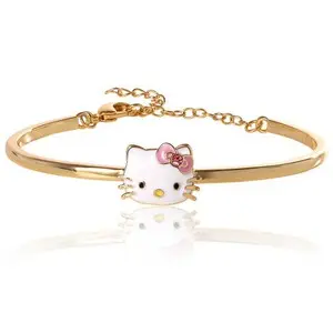 HELLO KITTY Tone Enamel Bangle Bracelet - Gold