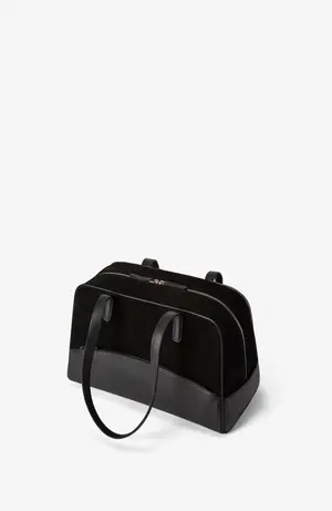 BY BANOO Leather Duffel Bag - Black/silver