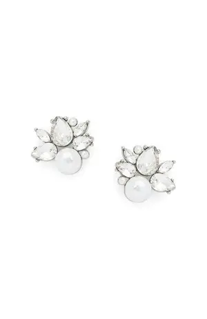 OLIVE & PIPER Mini Bordeaux Stud Earrings Silver