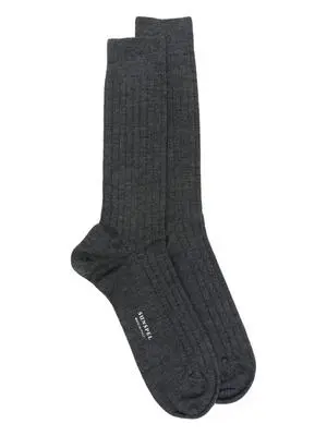 Sunspel Ribbed Socks - Grey