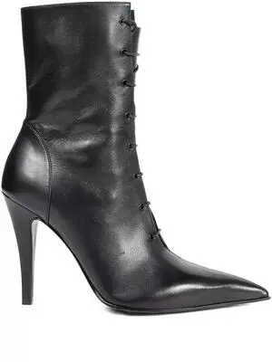 ALEXANDER MCQUEEN Lace-Up Stiletto Leather Ankle Boots