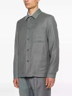 MANUEL RITZ Button-up Flannel Shirt Jacket - Grey
