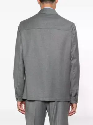 MANUEL RITZ Button-up Flannel Shirt Jacket - Grey