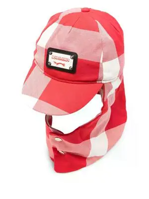 CHARLES JEFFREY Checked Cap - Red