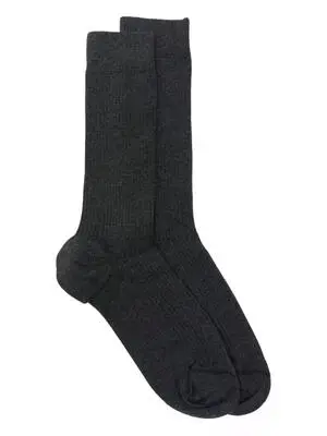 Sunspel Ribbed Socks - Grey