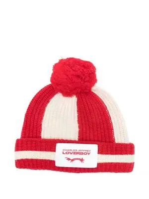 CHARLES JEFFREY LOVERBOY Pompom Beanie - Red