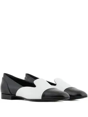 Giorgio Armani Two-tone Leather Loafers - Black