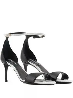 Giorgio Armani 70mm Two-tone Leather Sandals - Black
