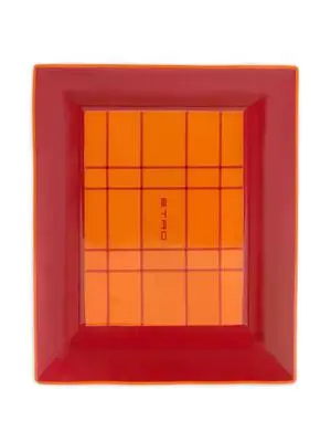Etro Check Porcelain Tray - Orange