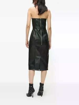 Karl Lagerfeld Strapless Faux-leather Belted Dress