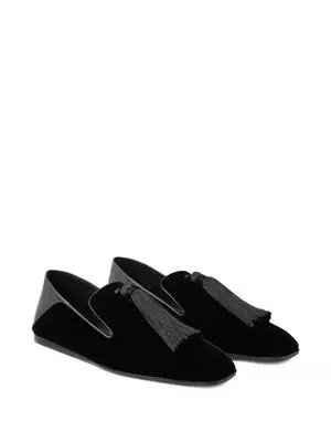 JIMMY CHOO Eliot Velvet Loafers With Tassel Detail