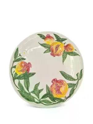 LES-OTTOMANS Pomegranate Embossed Charger Plate - Neutrals
