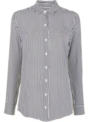 Equipment Striped Silk Shirt - White