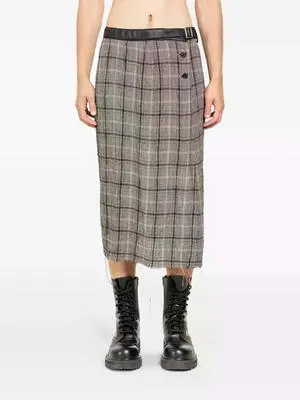 UNDERCOVERISM Check-patterned Kilt With Leather Waistband