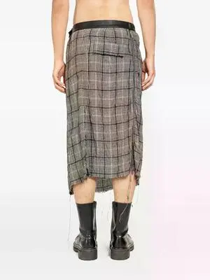 UNDERCOVERISM Check-patterned Kilt With Leather Waistband