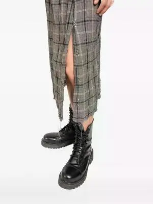 UNDERCOVERISM Check-patterned Kilt With Leather Waistband