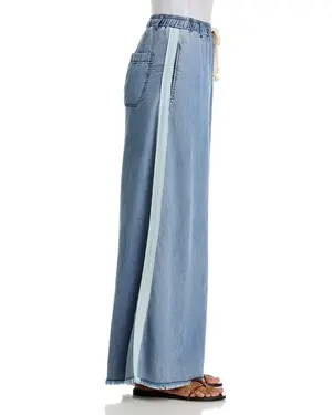 Vintage Havana Contrast Taping Chambray Pants