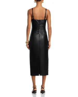 FORE Faux Leather Strappy Dress