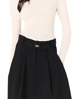 Maje Jadine Belted Midi Skirt
