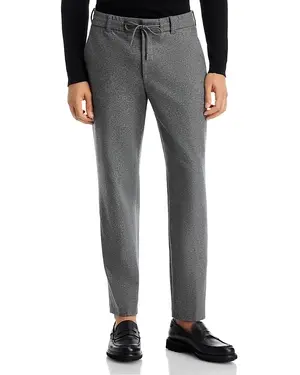 BOSS Tapered Fit Tech Flannel Jersey Jogger Pants - Medium Grey