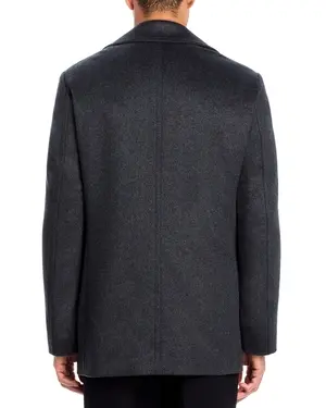 BOSS Hyde Wool And Cashmere Pea Coat - Medium Grey