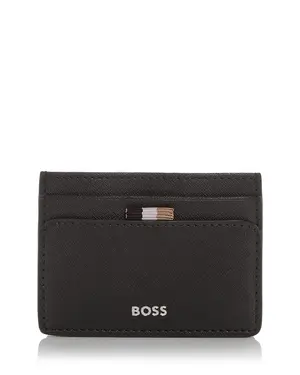 BOSS Zair Leather Card Case - Dark Brown