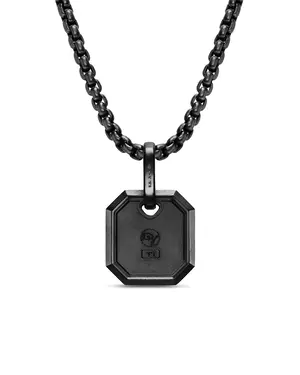 David Yurman Octagonal Amulet, 15mm - Black