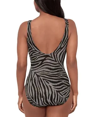 Miraclesuit Zirconic Zipt One Piece Swimsuit