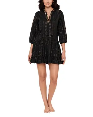 Miraclesuit Jacquard Swim Cover-up Beach Dress - Black