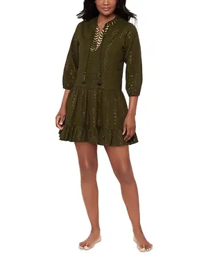Miraclesuit Jacquard Swim Cover-up Beach Dress - Nori