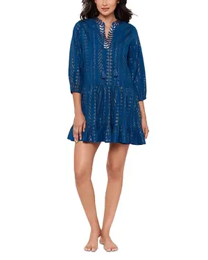 Miraclesuit Jacquard Swim Cover-up Beach Dress - Twilight