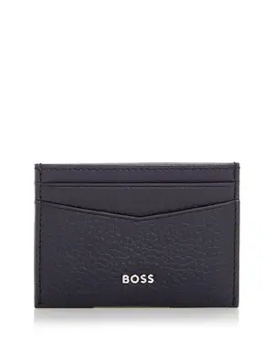 BOSS Crosstown Leather Card Case - Navy