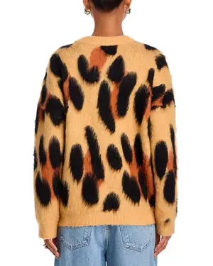 Aqua Animal Print Eyelash Sweatshirt